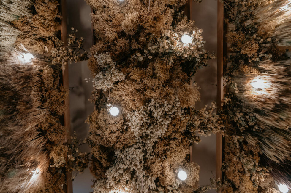 Dried flower installations for an iconic Edinburgh restaurant: large ...